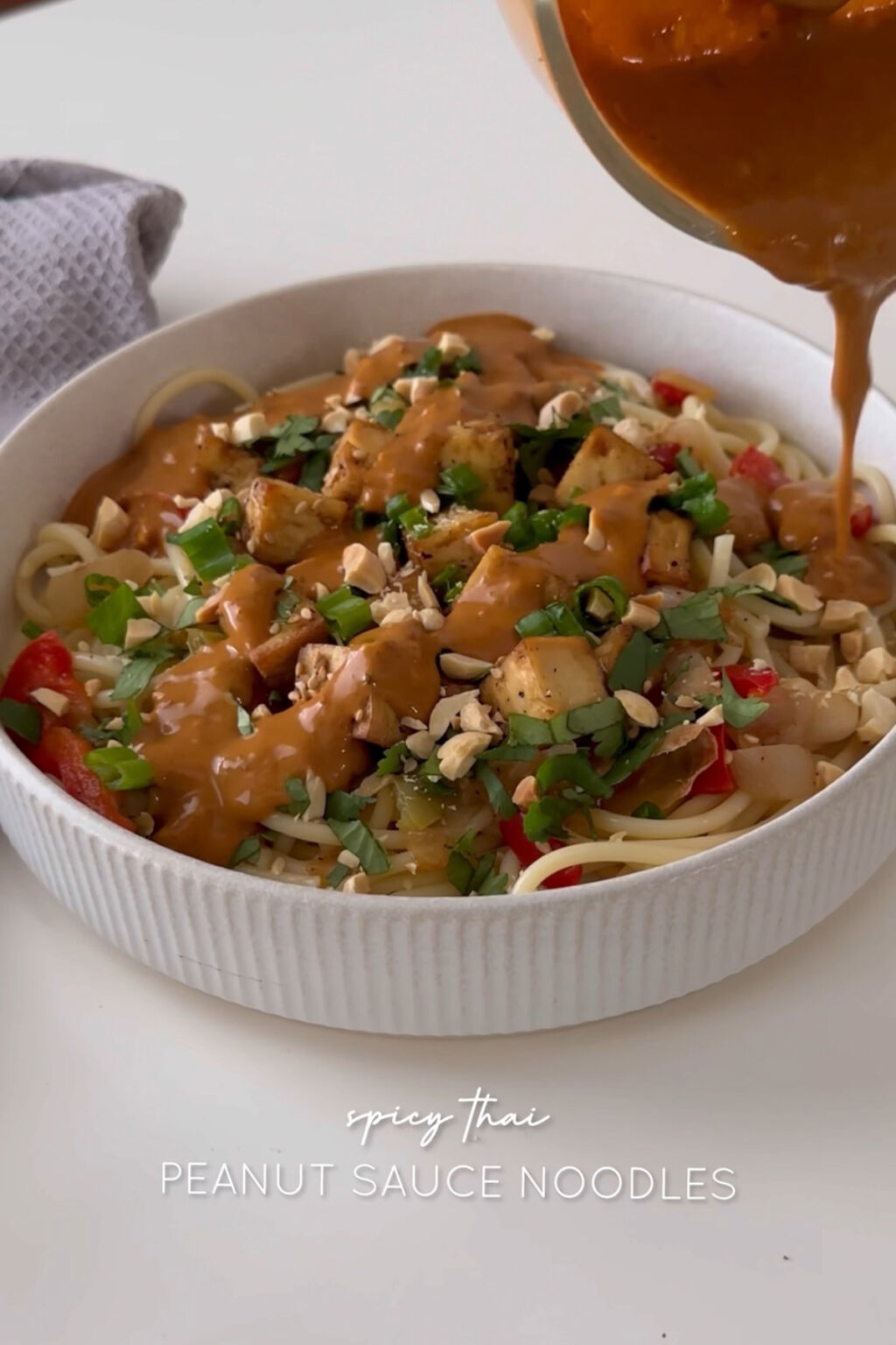 Spicy Thai Peanut Sauce Noodles | Tisha's Veggie Eats