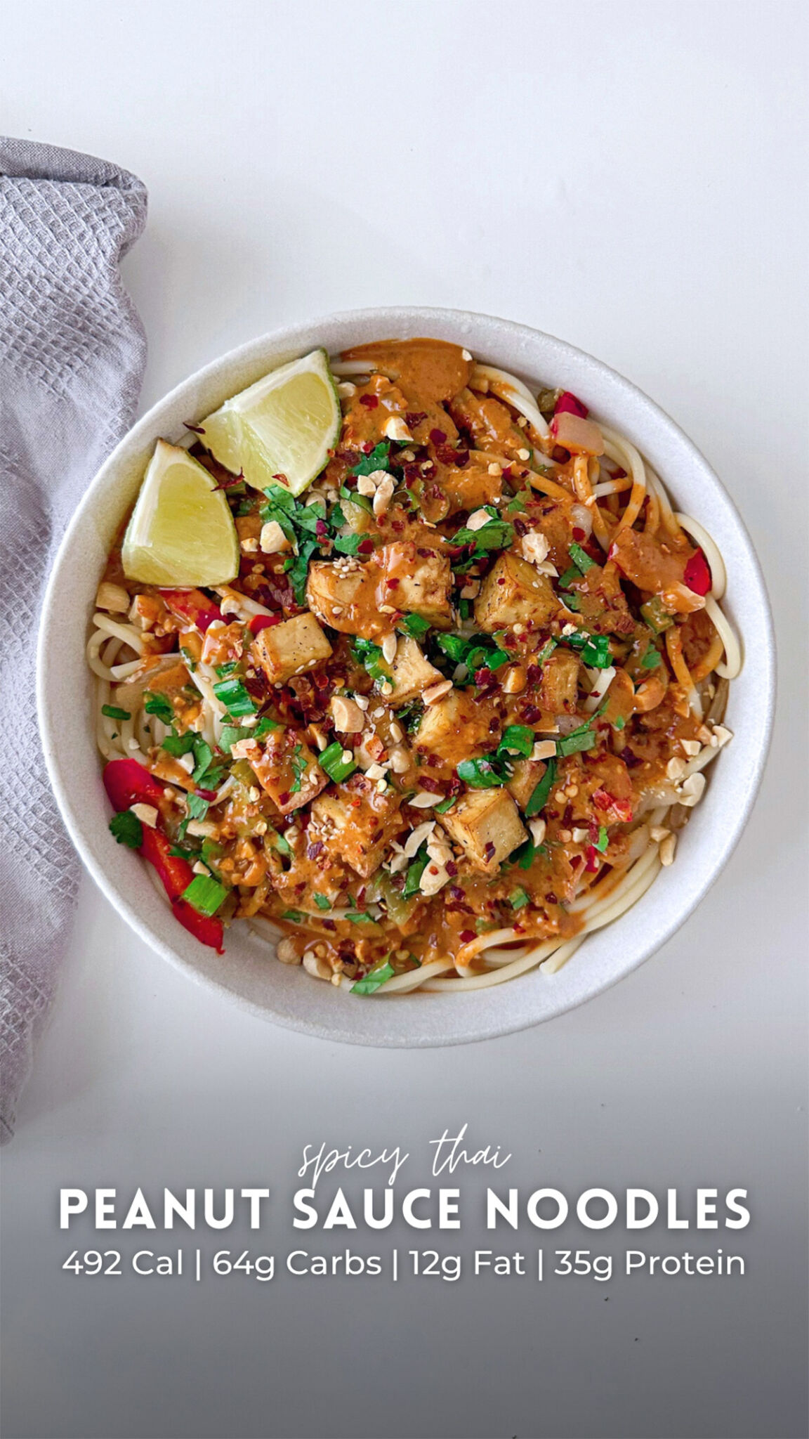 Spicy Thai Peanut Sauce Noodles | Tisha's Veggie Eats