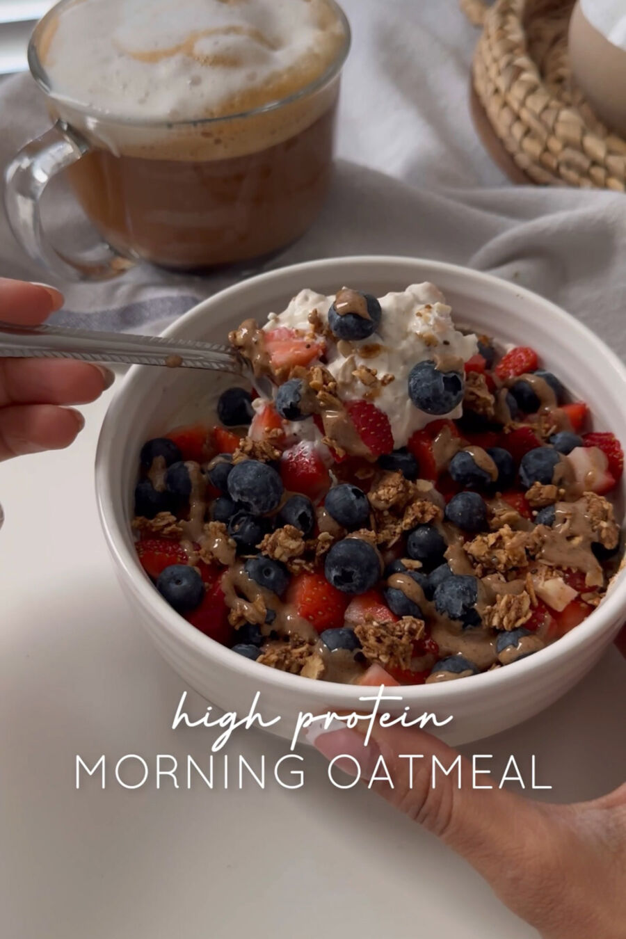 High-Protein Breakfast Oatmeal | Tisha's Veggie Eats