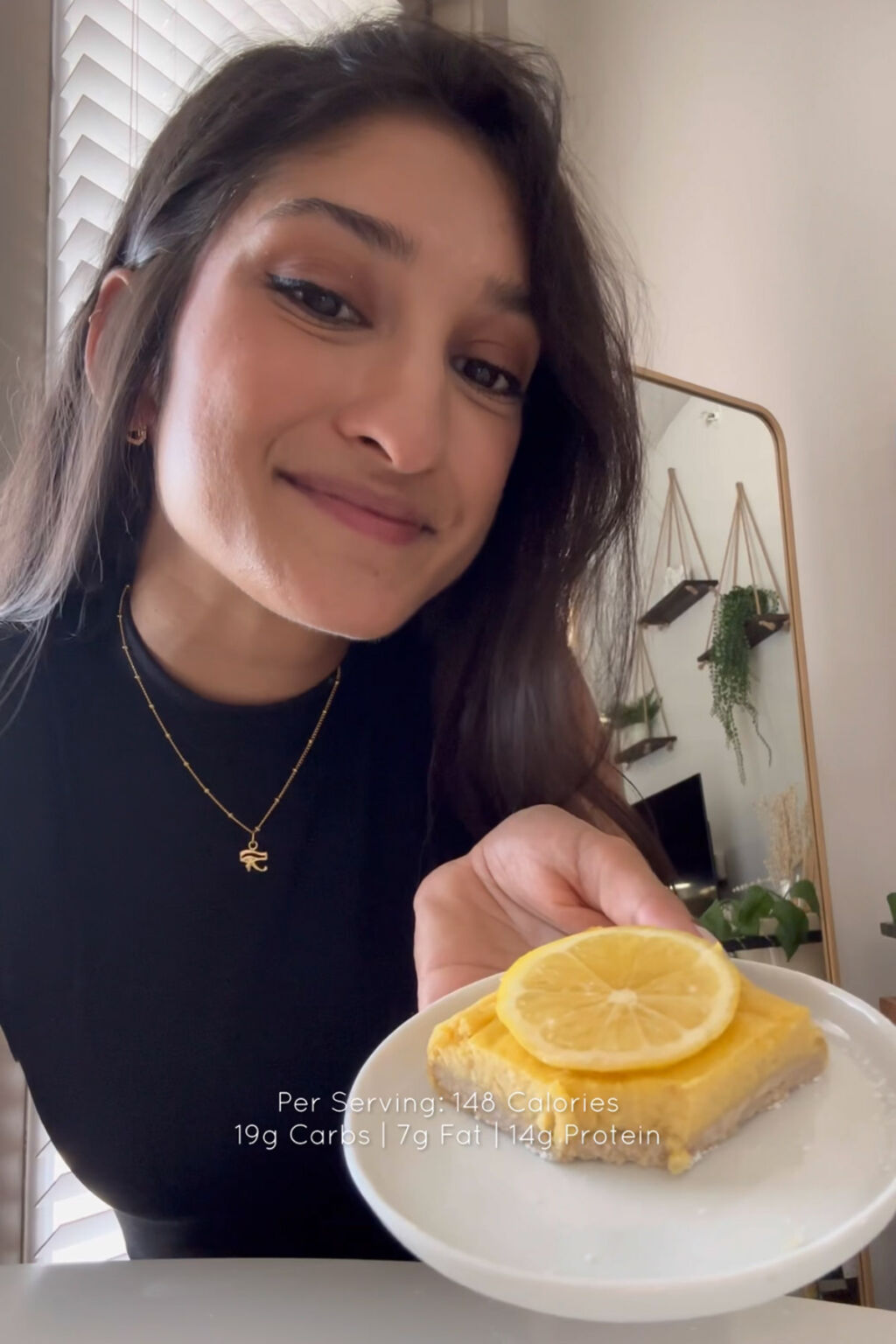 High Protein Mango Lemon Shortbread Bars | Tisha's Veggie Eats