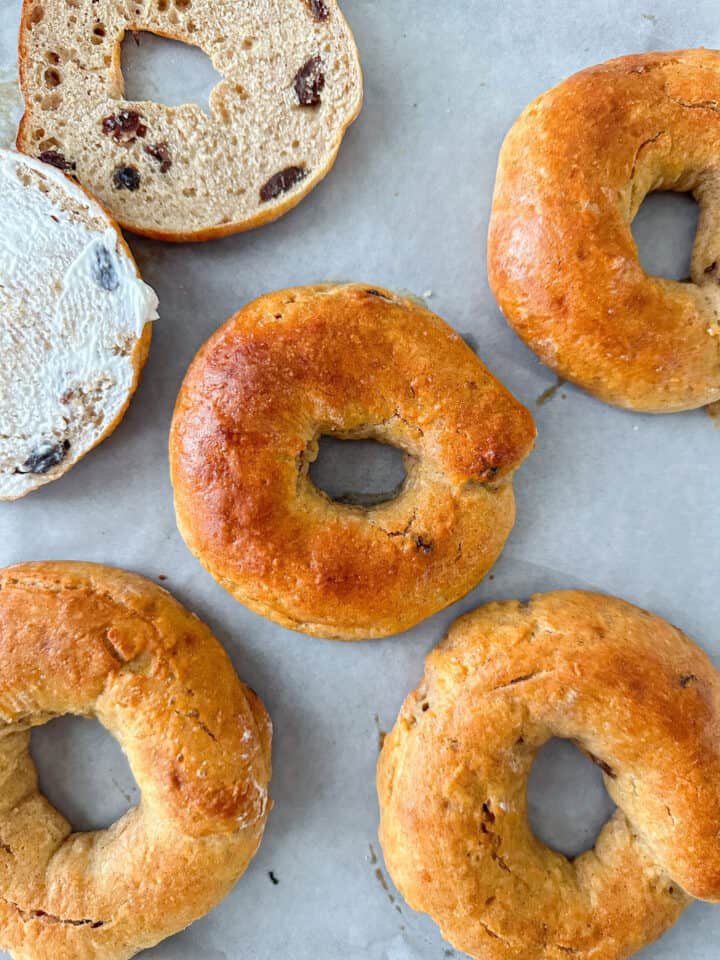 6 Ingredient Cinnamon Raisin Bagels | Tisha's Veggie Eats
