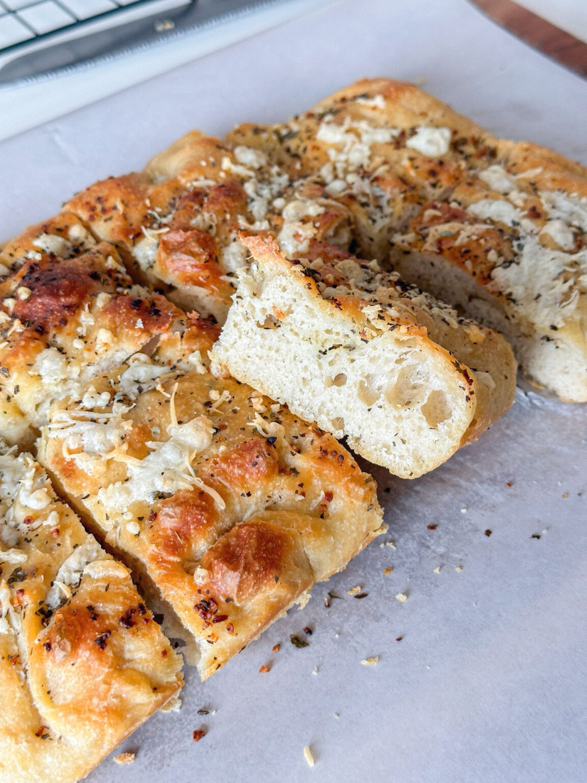 Garlic and Cheese Stuffed Focaccia Bread | Tisha's Veggie Eats