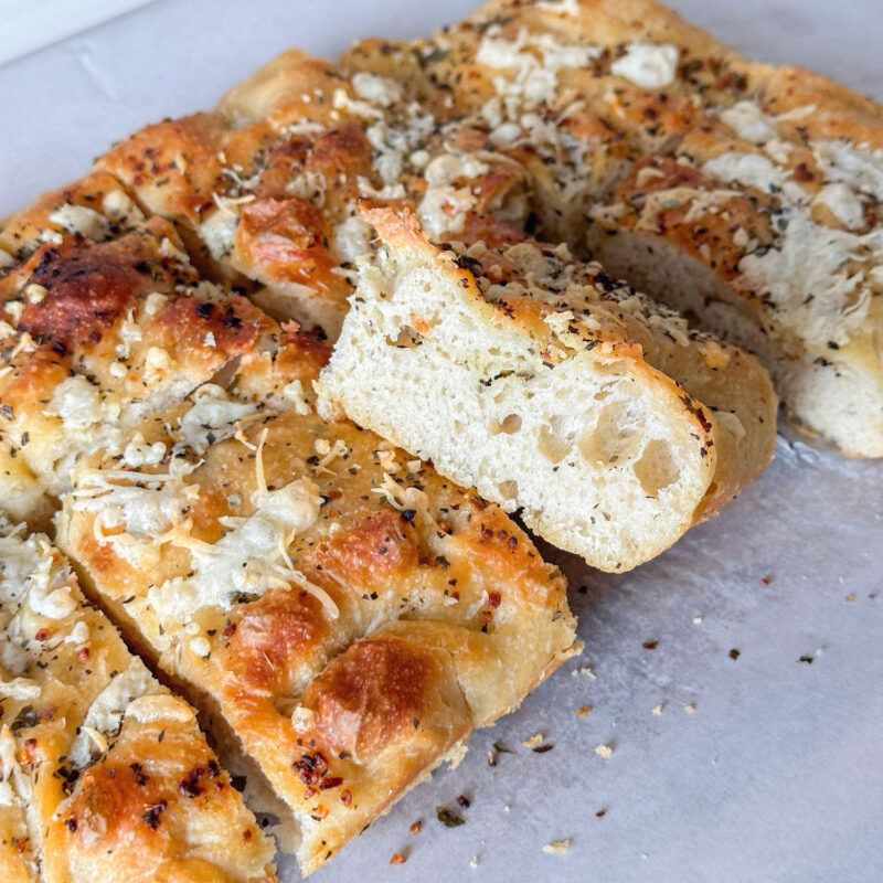 Garlic and Cheese Stuffed Focaccia Bread | Tisha's Veggie Eats