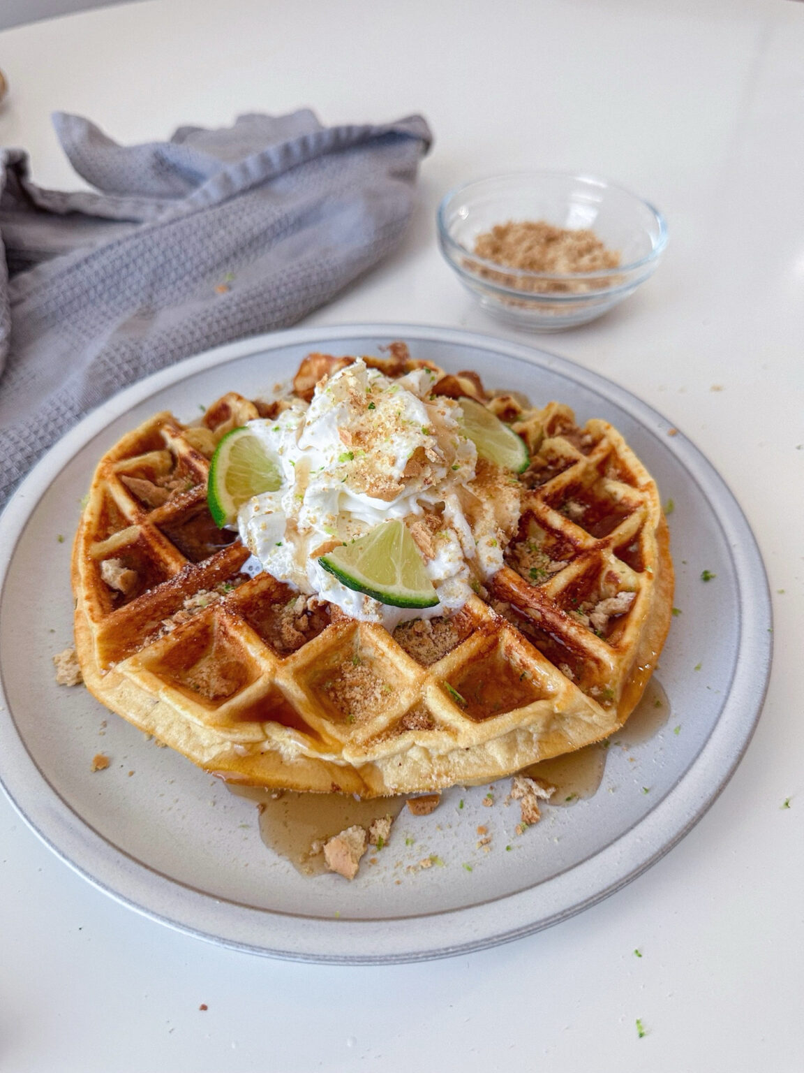 Key Lime Pie Waffle | Tisha's Veggie Eats