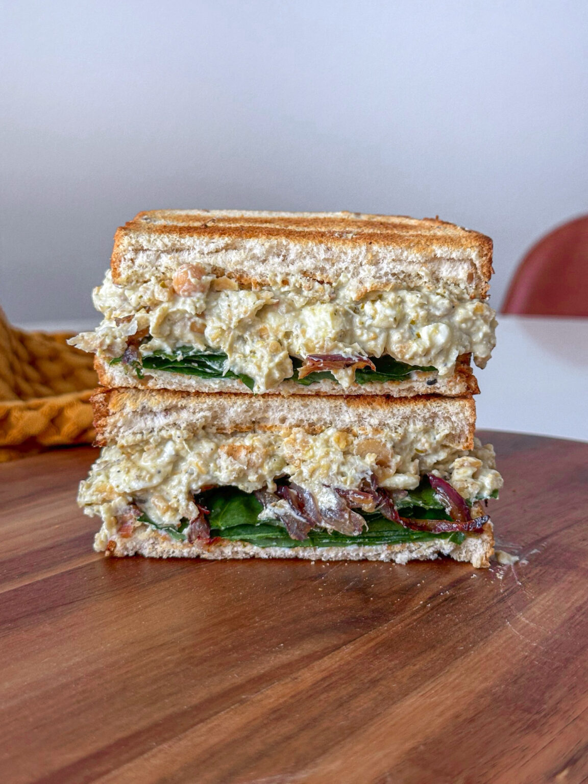 Caramelized Onion Chickpea Salad Sandwich | Tisha's Veggie Eats