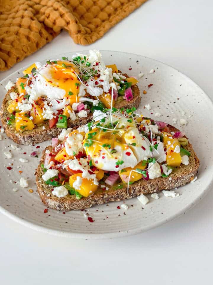 Mango Salsa Avocado Toast | Tisha's Veggie Eats