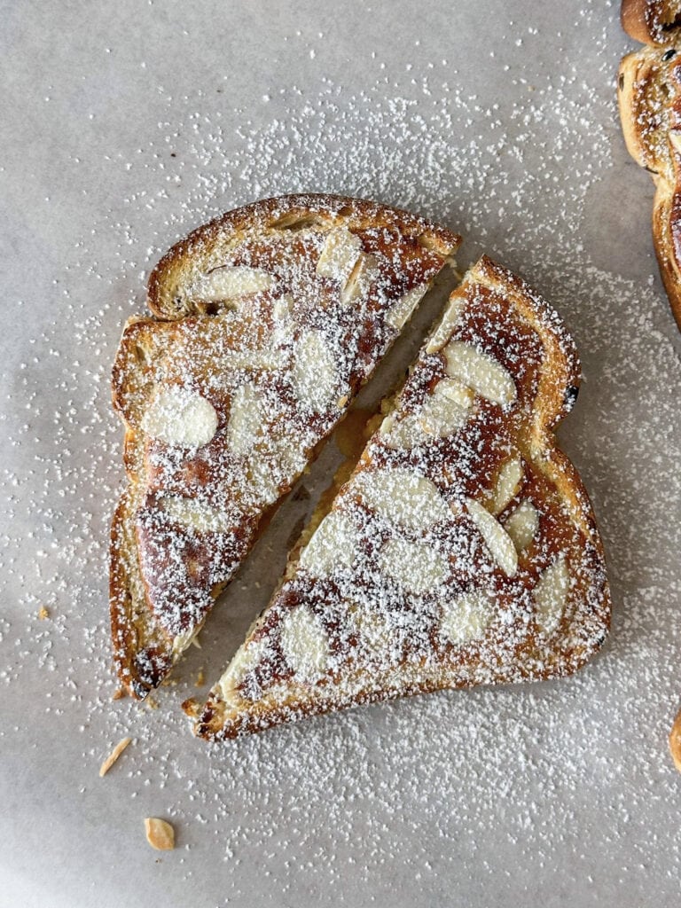 Almond Croissant Toast | Tisha's Veggie Eats