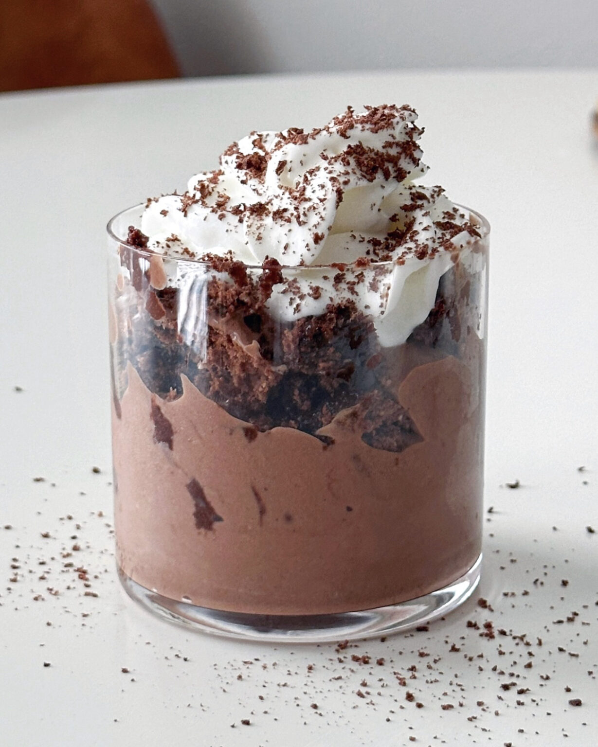 Double Chocolate Chunk Mug Cake Parfait | Tisha's Veggie Eats