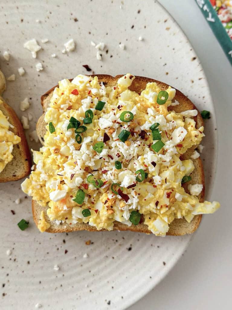 Creamy Egg Salad Toast | Tisha's Veggie Eats