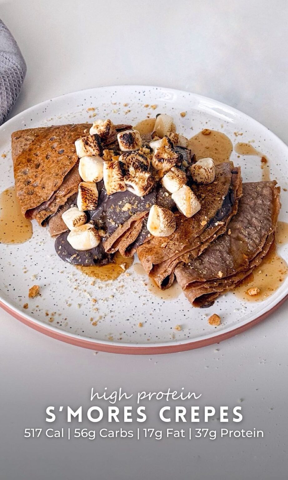 High Protein S’mores Crepes | Tisha's Veggie Eats