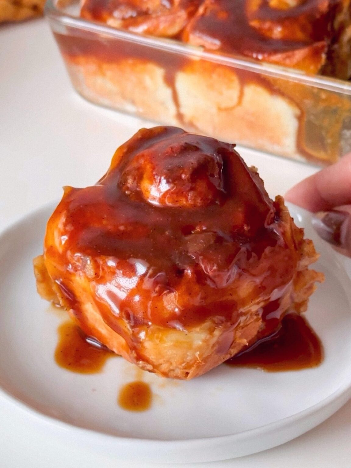 Sticky Toffee Pudding Cinnamon Rolls | Tisha's Veggie Eats