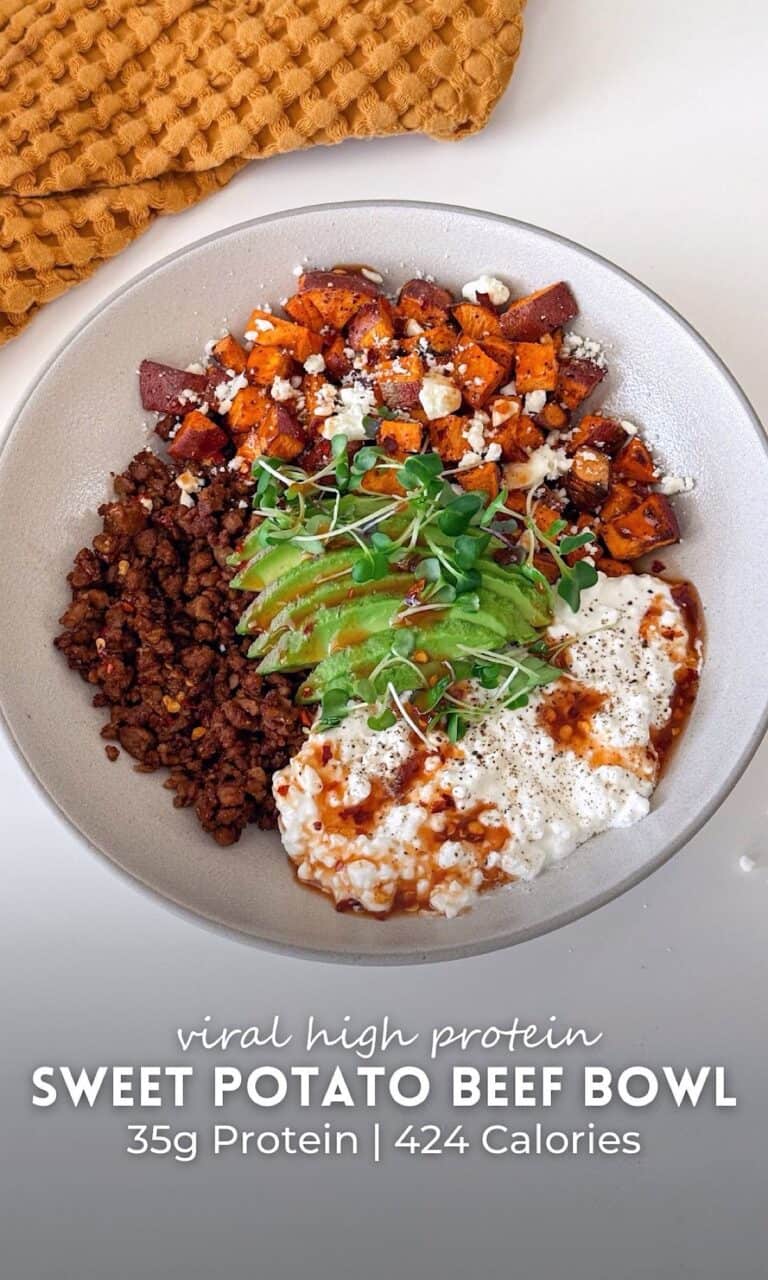 Viral High Protein Sweet Potato Beef Bowl | Tisha's Veggie Eats