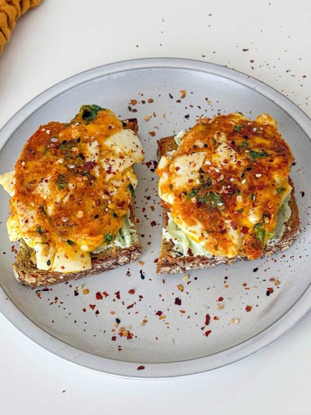 Crispy Egg Salad Avocado Toast | Tisha's Veggie Eats