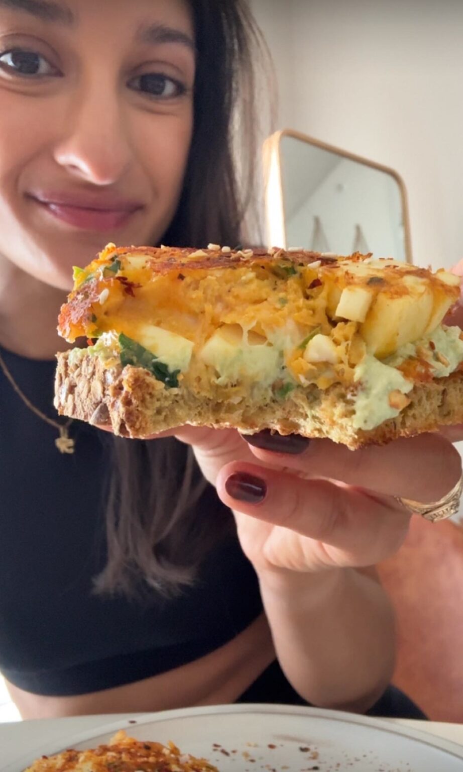 Crispy Egg Salad Avocado Toast | Tisha's Veggie Eats